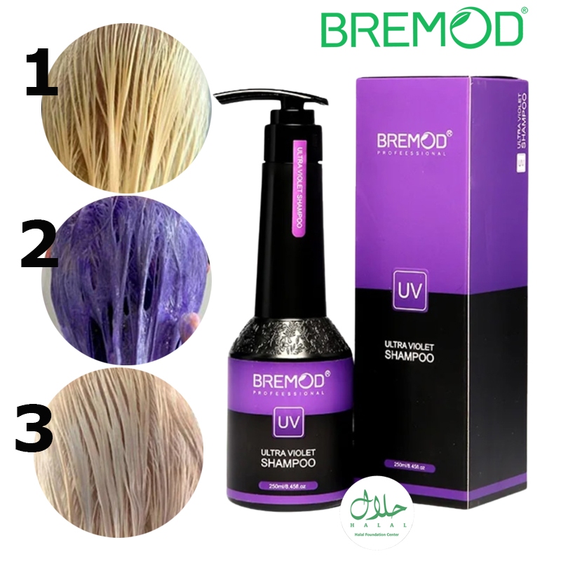 BREMOD UV Ultra Violet Shampoo 250ml Removes Yellow Tone No yellow ...