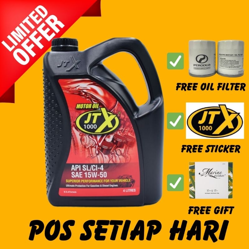 🔥PROMOSI 🔥MINYAK ENJIN JTX 1000 ENGINE OIL 4L HAI O | Shopee Malaysia