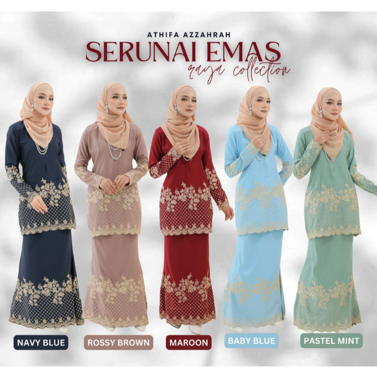 Baju Kurung SERUNAI EMAS by ATHIFA AZZAHRAH Sulam French Lace | Baju ...
