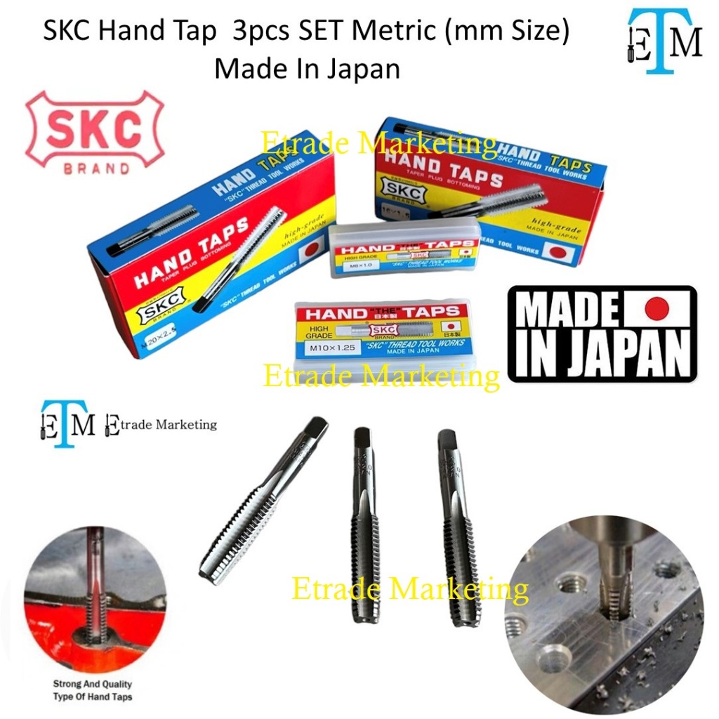 SKC Hand Tap 3pcs SET Metric (mm Size) Made In Japan | Shopee Malaysia
