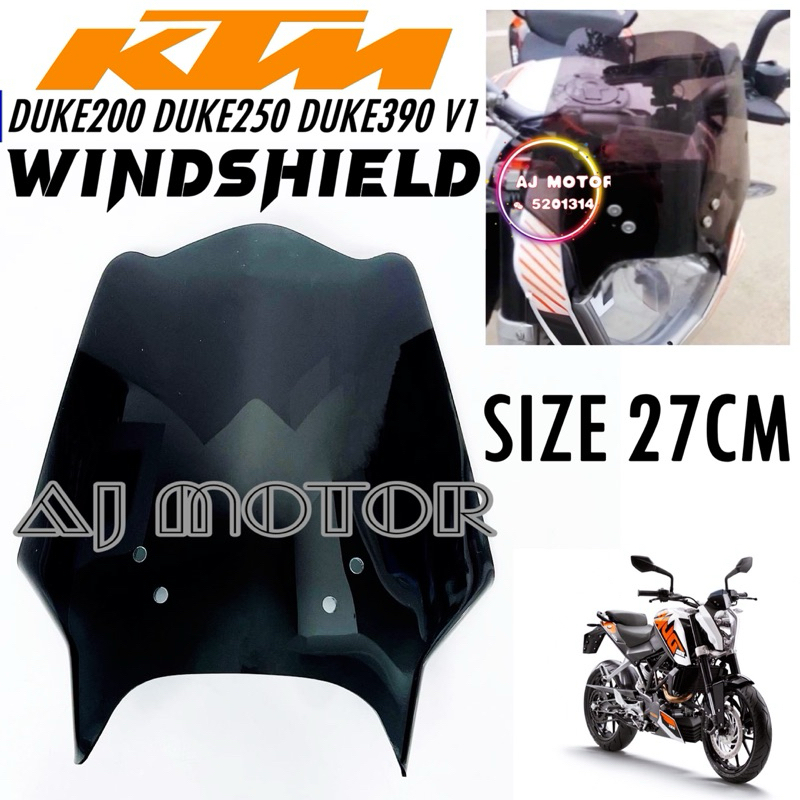 [ WINDSHIELD 27CM ] KTM DUKE200 DUKE250 DUKE390 V1 DUKE 200 250 390 ...