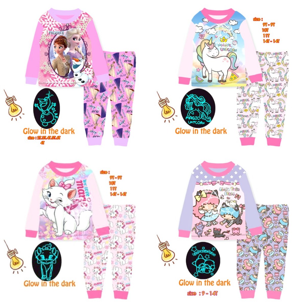 Cuddle Me Pyjamas FROZEN UNICORN MARIE CAT TWINKLE STAR Girl Long ...