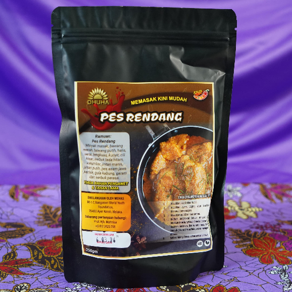 Dhuha Pes Rendang 250 Gram Rempah Masakan Halal 100% Buatan Bumiputera ...
