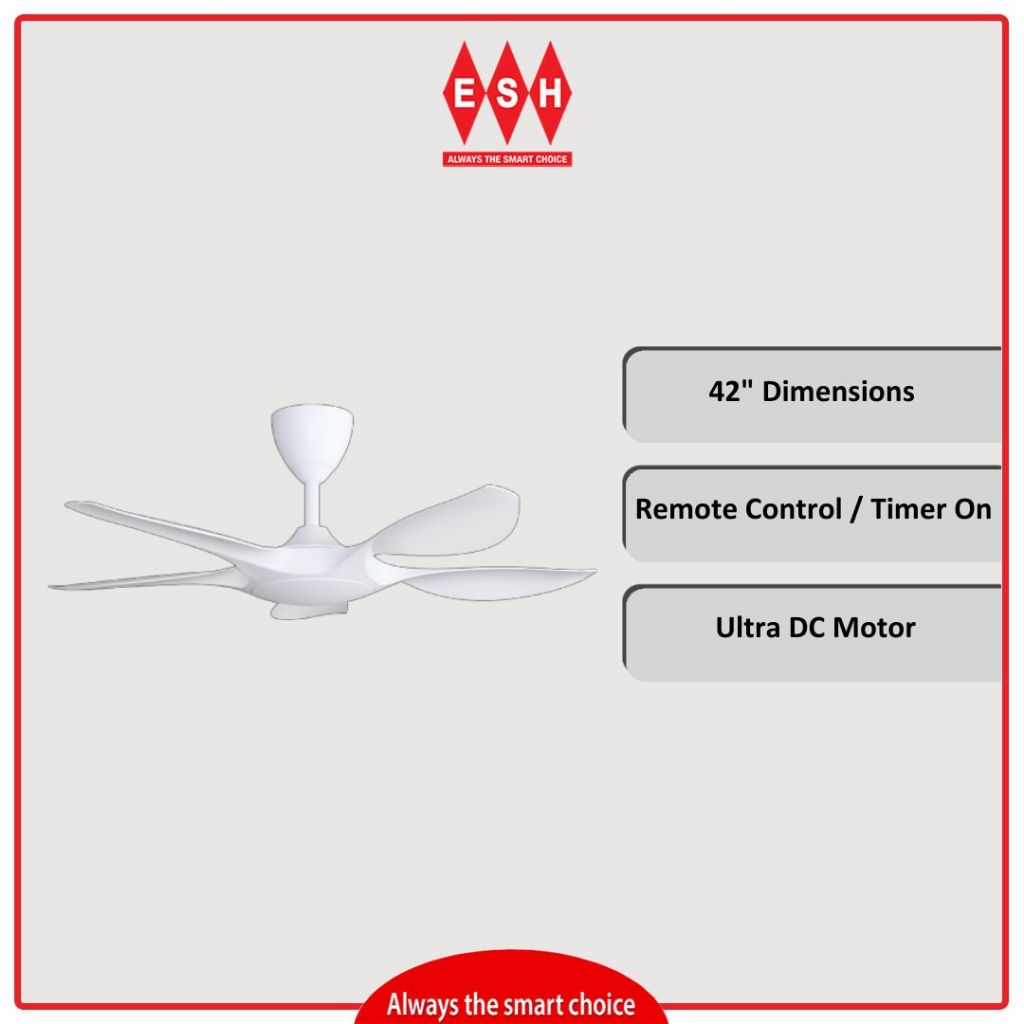 Alpha Alkova Excel V2 42 Inch 5 Blades Super Powered Ceiling Fan (Matt ...