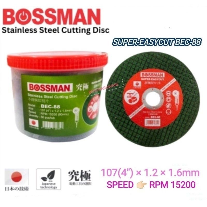 ~ BOSSMAN BEC88 SUPER-EASYCUT 4" SUPER THIN CUT-OFF WHEELS FOR METAL ...