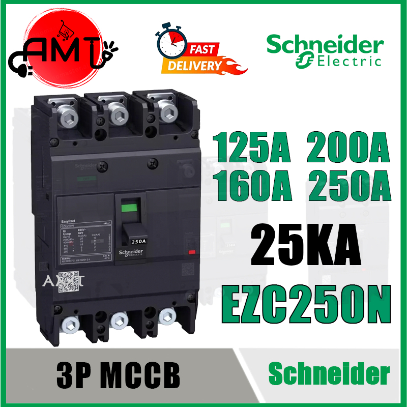SCHNEIDER EZC250N 3P MCCB 25KA 125A 160A 200A 250A | Shopee Malaysia
