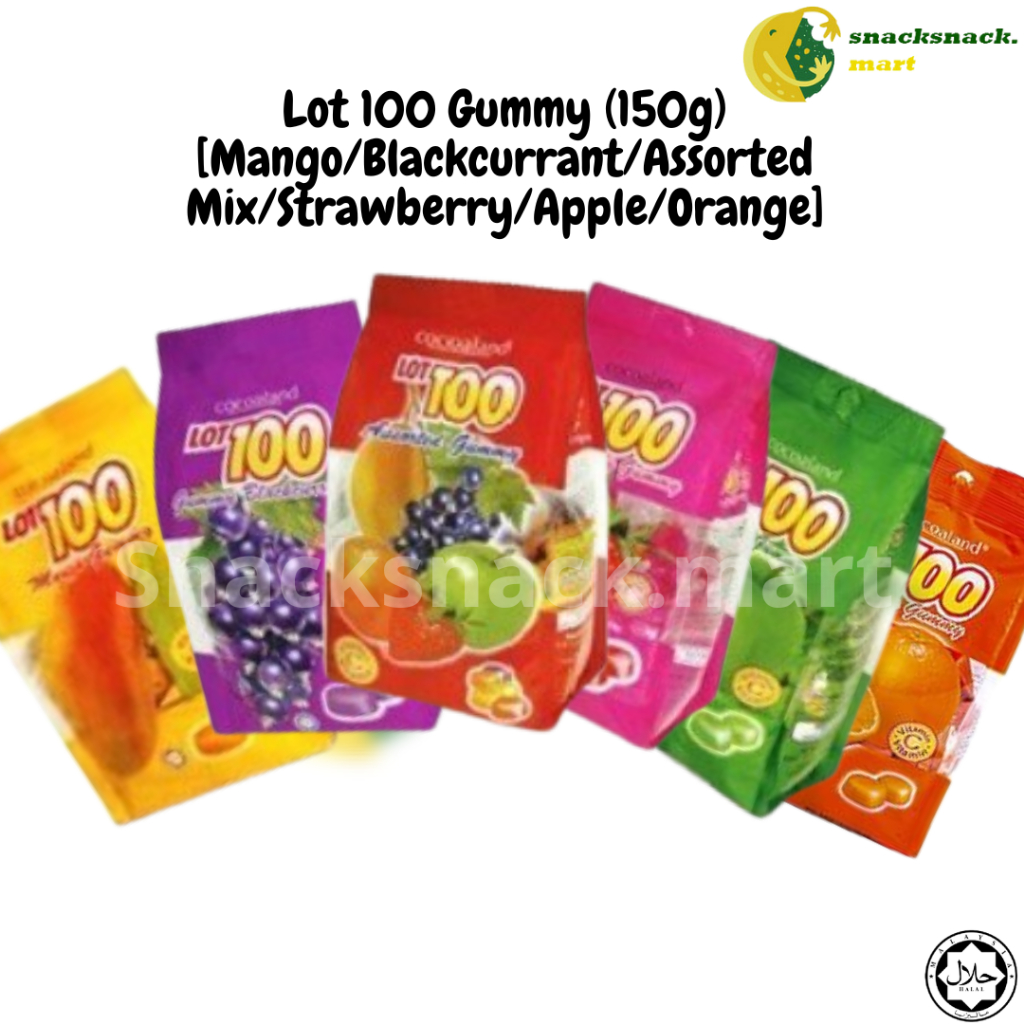 [READY STOCK] Lot 100 Gummy [Strawberry/Mango/Assorted Mix/Orange] [150g] | Shopee Malaysia