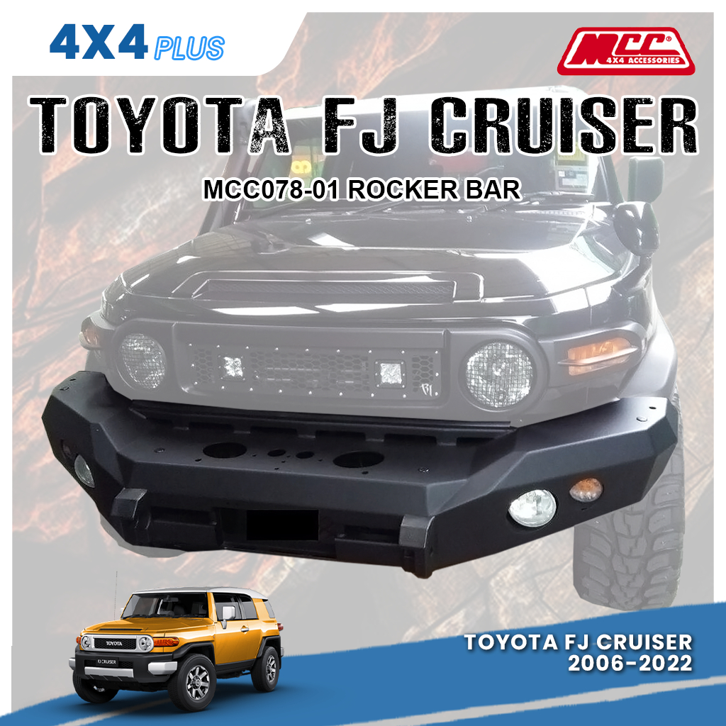 Toyoto FJ Cruiser Front Rocker Bar 2006-2022 Bumper Besi 4X4 Heavy Duty ...