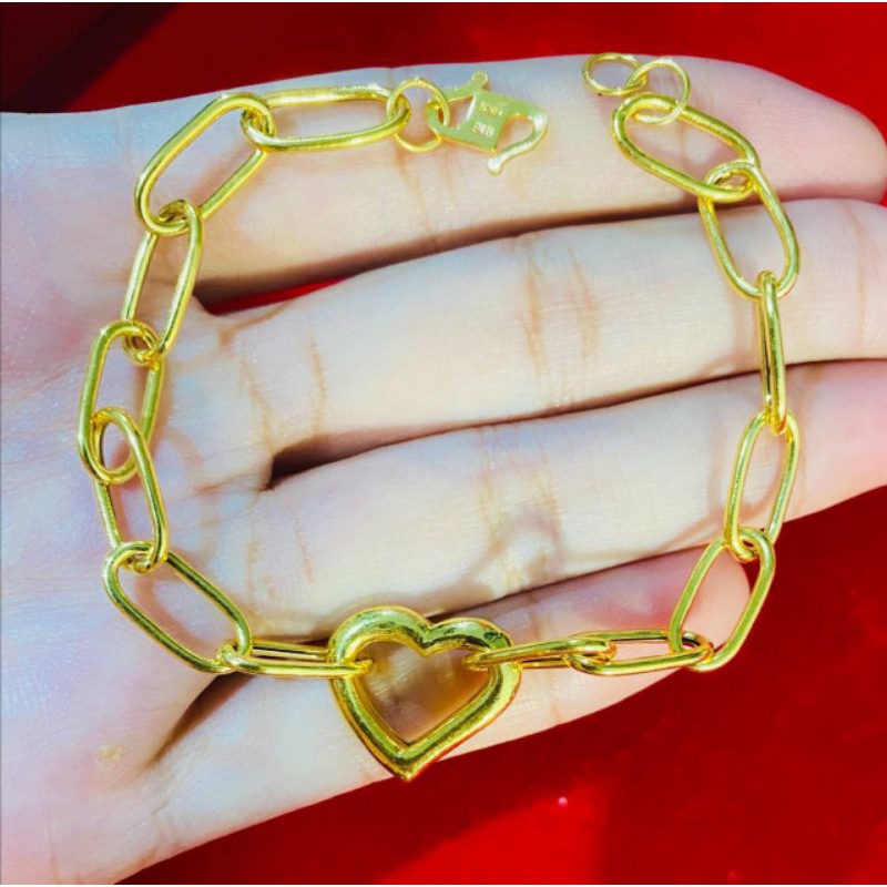 Rantai tangan paperclip emas 916 | Shopee Malaysia