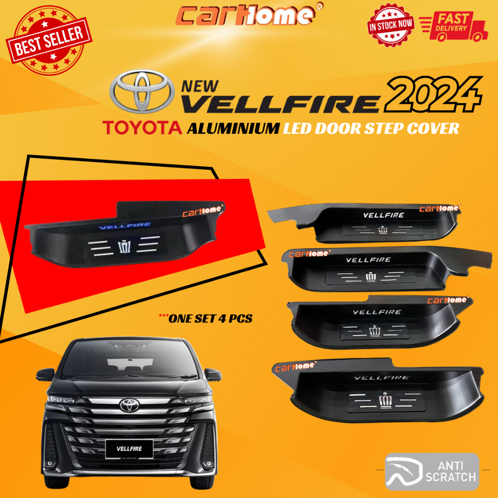 TOYOTA VELLFIRE AGH40 AH40 2024 FULL LED ALUMINIUM SIDE DOOR STEP SILL ...