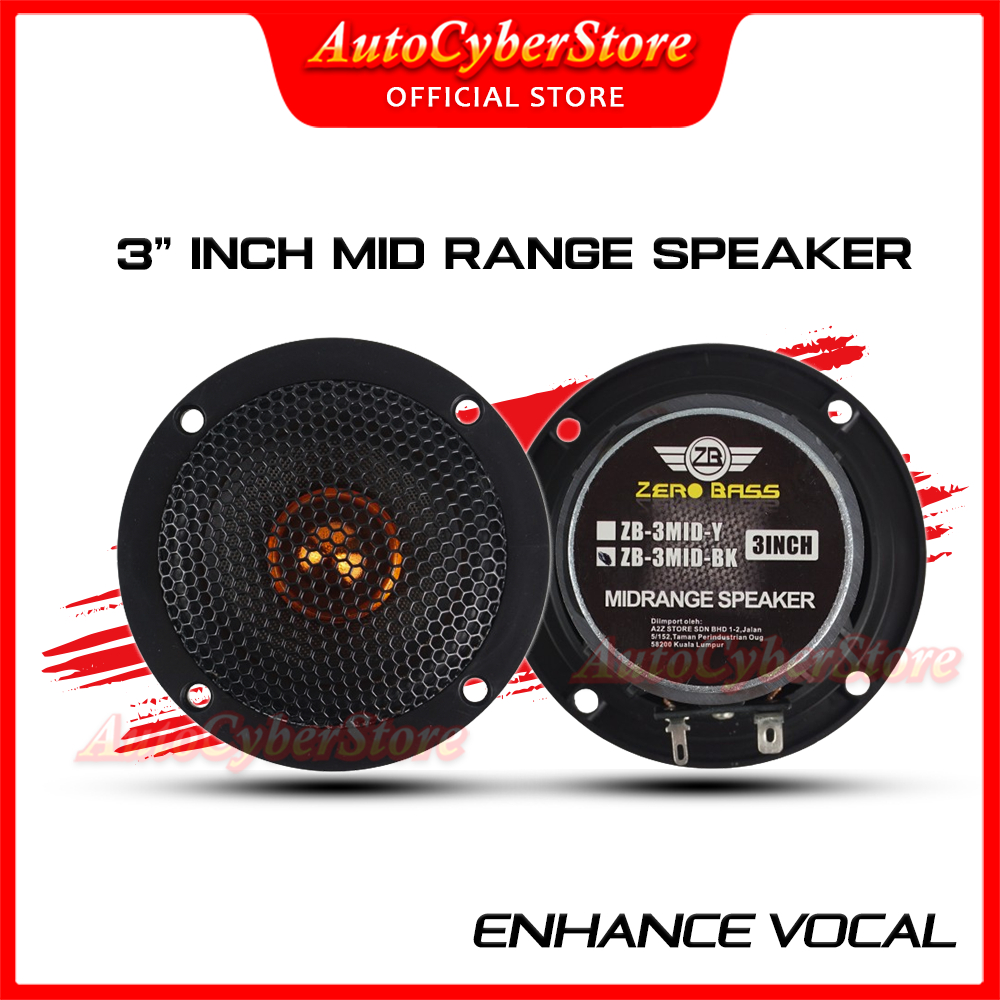 Zero Bass 3" Inch Mid Range Speaker for Car | Shopee Malaysia