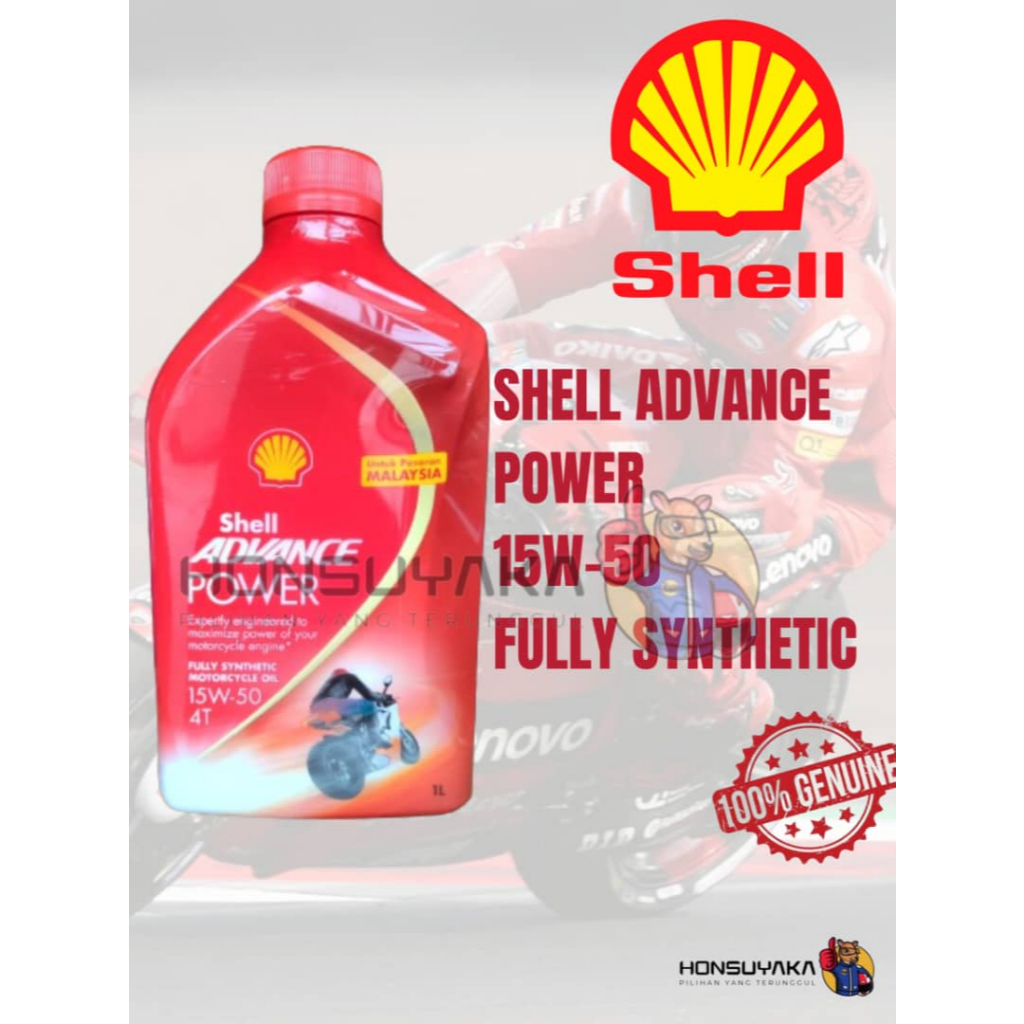SHEL ADVANCE POWER 4T 15W50 FULLY SYNTHETIC 1 LITER | Shopee Malaysia