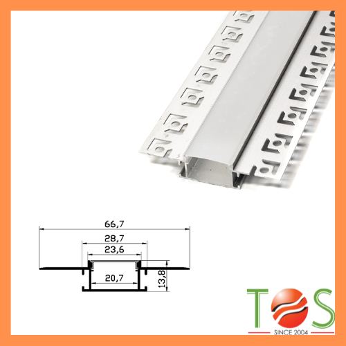 LUMY【0.5M/1M/1.5M/2M】U Shape Recessed LED Light Strip Aluminium Profile ...