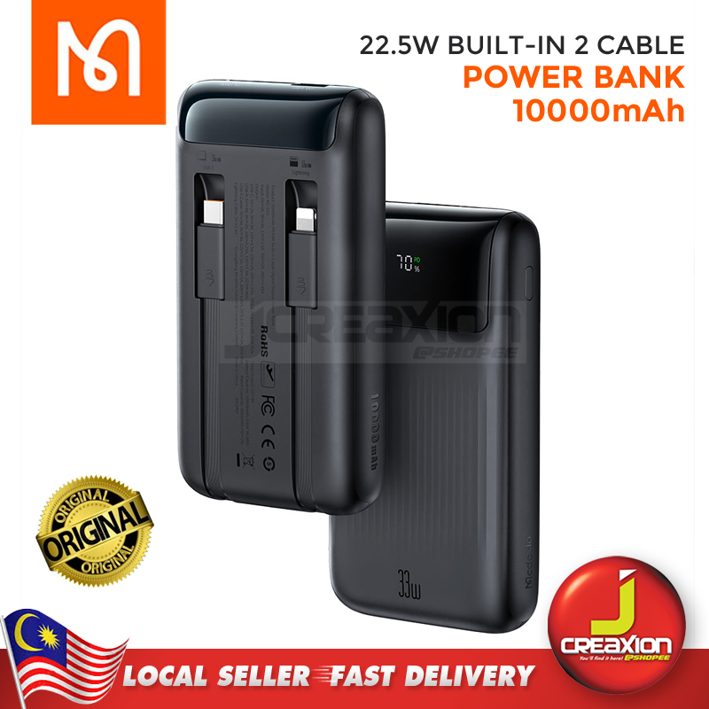 Mcdodo MC-0231 10000mAh 33W Built-in Cables Digital Display Power Bank ...