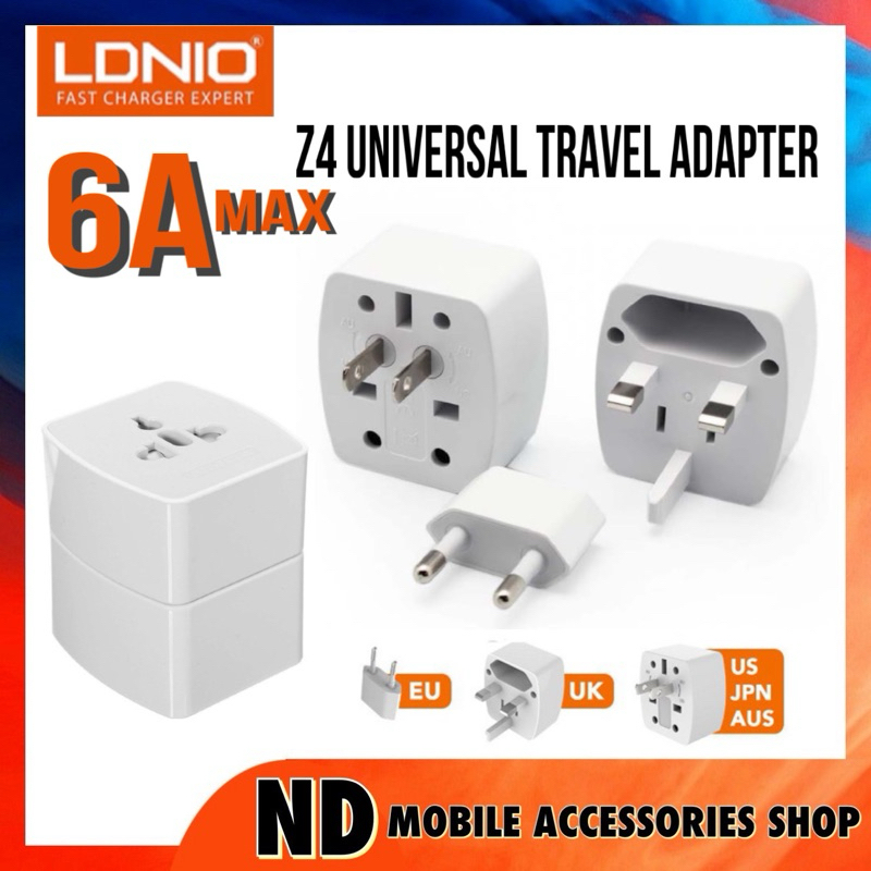 LDNIO Z4 Universal Plug Travel Adapter With UK/EU/US/AU Plug Converter ...