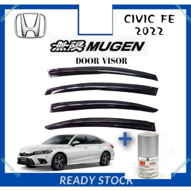 KOON HONDA CIVIC FE 2022-2023 Mugen Door Visor Air Press Door Visor Sun Visor(4PCS/1SET ...