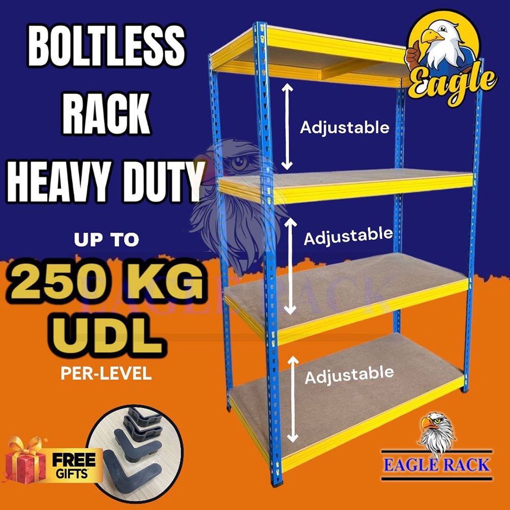HEAVY DUTY RACK 250KGS / PERLEVEL 💛💙YELLOW BLUE💛💙 BOLTLESS RACK ...