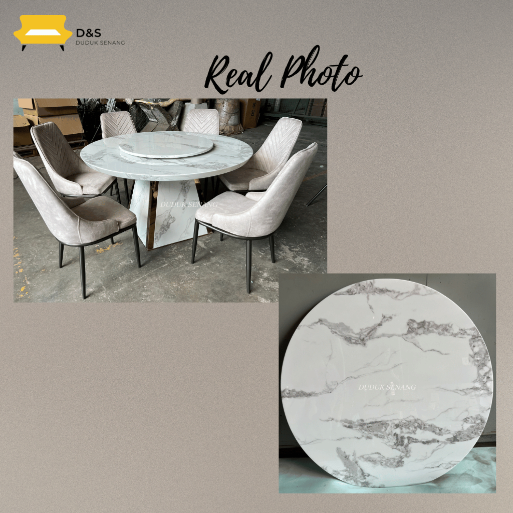 LYON Round Marble Dining Set / Set Makan Marble | Shopee Malaysia