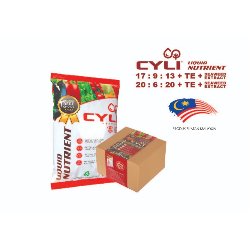 CYLI LIQUID NUTRIENT (20:6:20+TE) 2L SET (1L CYLI LIQUID NUTRIENT + 1L ...