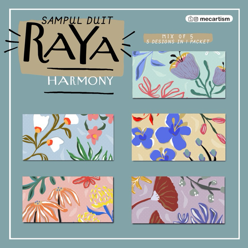 READY STOCK : SAMPUL RAYA EXCLUSIVE DESIGN - MIX 5 DESIGNS | HARMONY ...