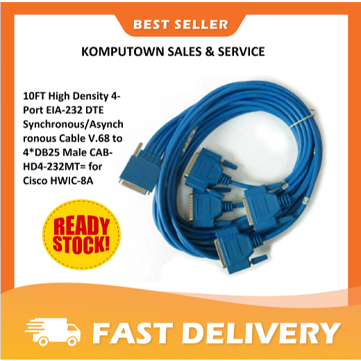 10FT High Density 4-Port EIA-232 DTE Synchronous/Asynchronous Cable V ...
