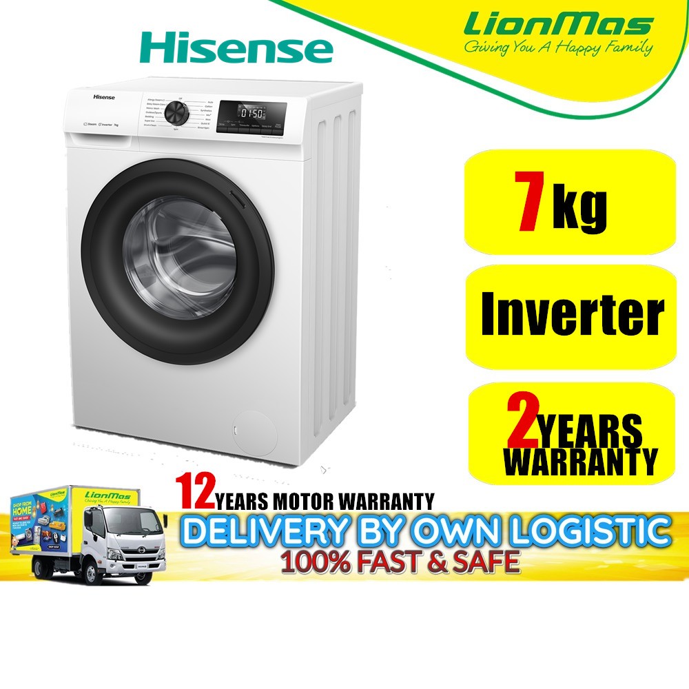 Hisense 7kg Inverter Front Load Washing Machine WF1P7071B Washer Mesin ...