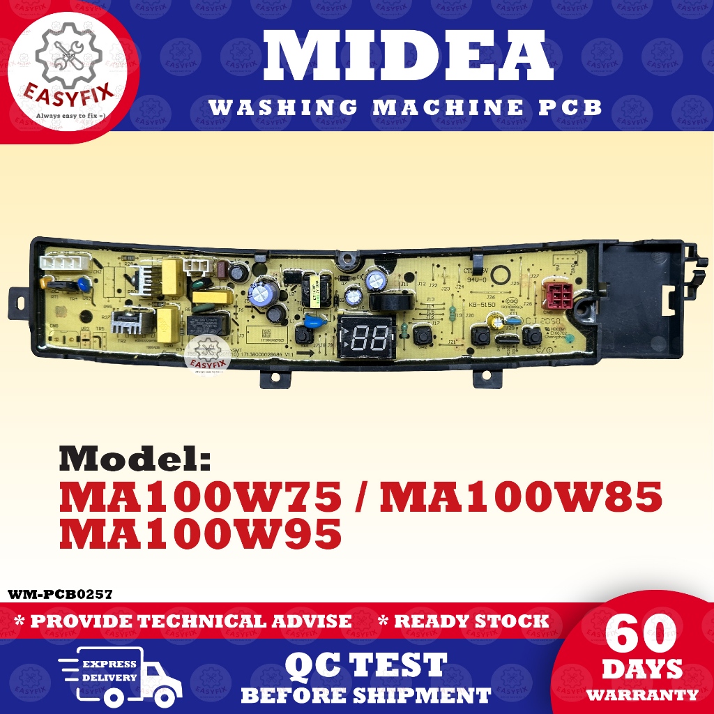 MA100W75 / MA100W85 / MA100W95 MIDEA WASHING MACHINE PCB BOARD (CONTROL ...