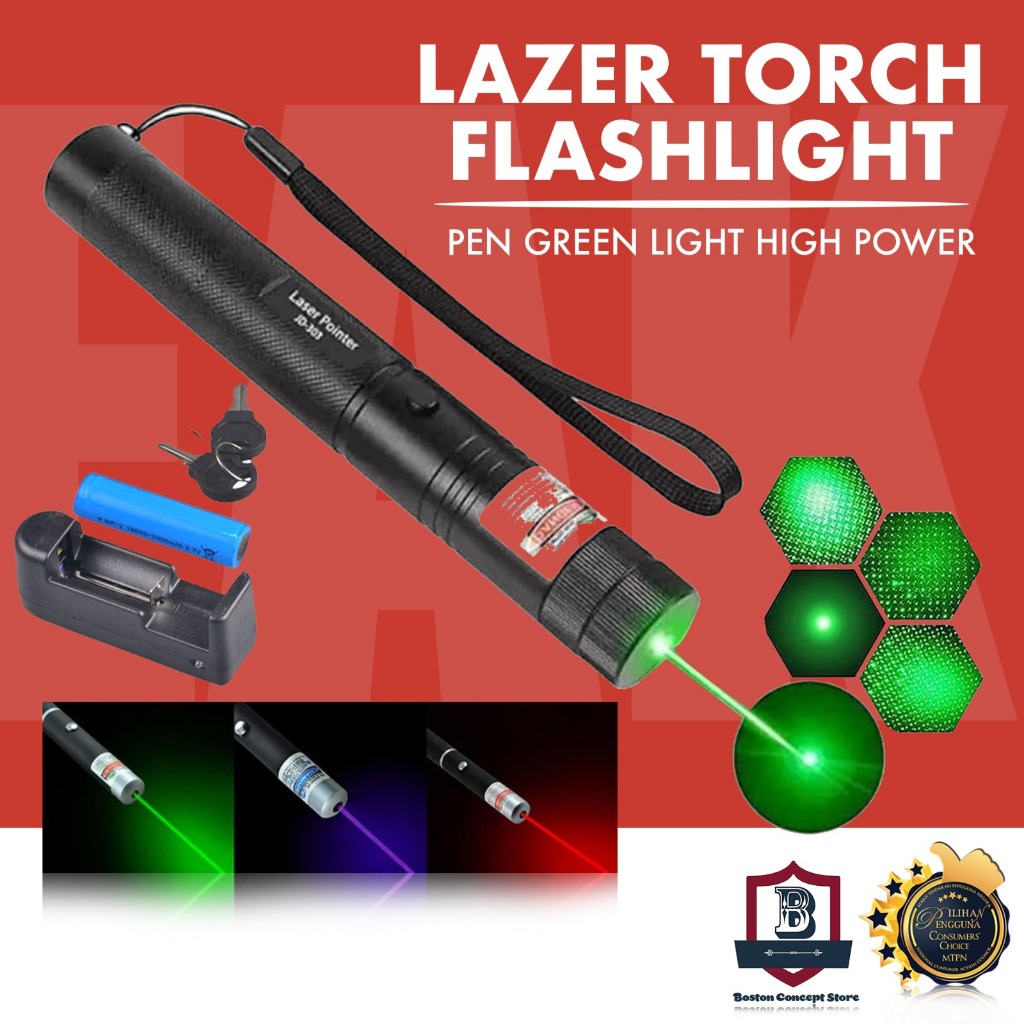 Powerful Laser Pointer Pen Green Light High Power Lazer Torch Flashlight Light with A Starry ...