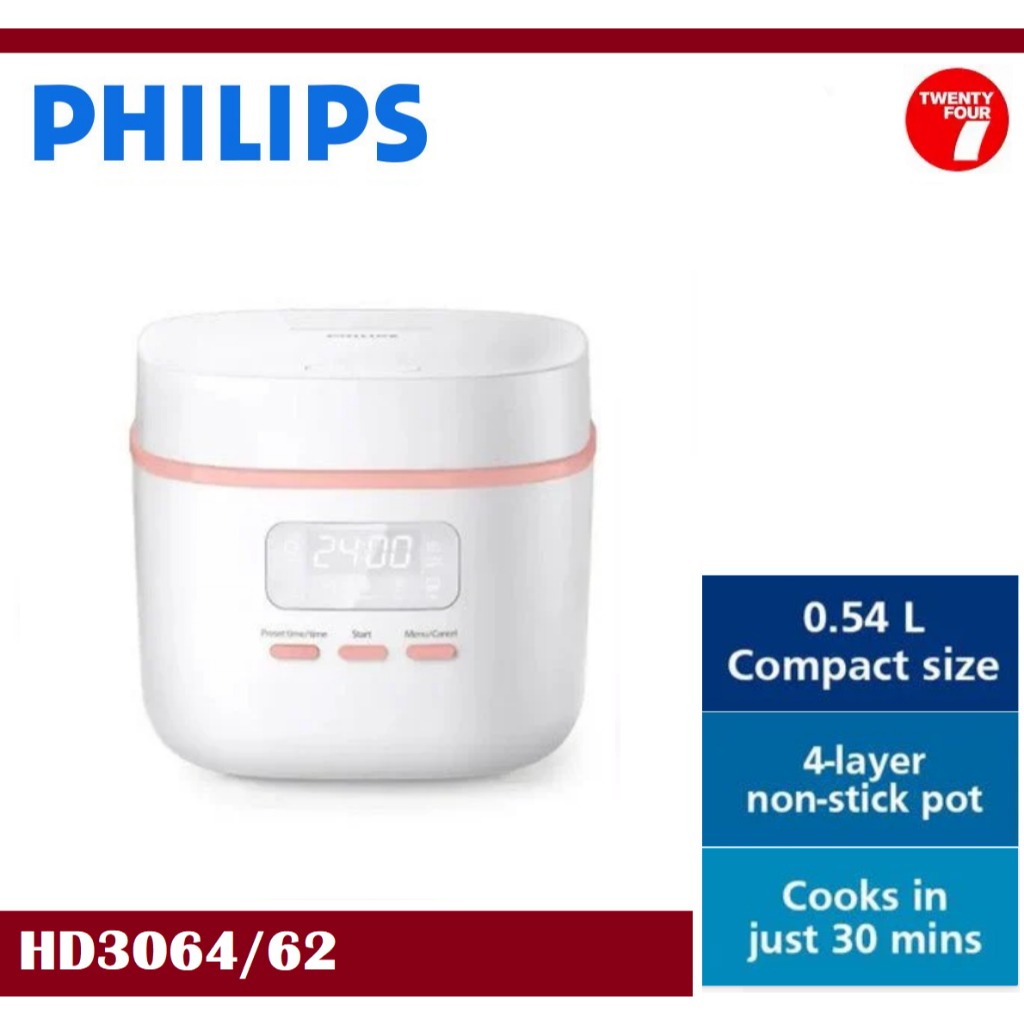 PHILIPS Rice Cooker 3000 Series Mini Rice Cooker HD3064/62 (0.54L ...