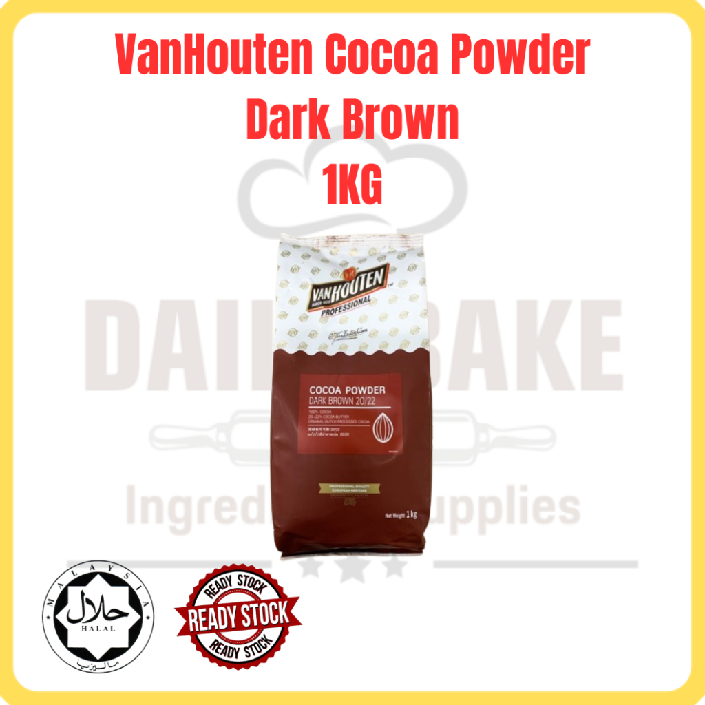 Van Houten Cocoa Powder Dark Brown 1KG/Serbuk Koko Van Houten Coklat ...