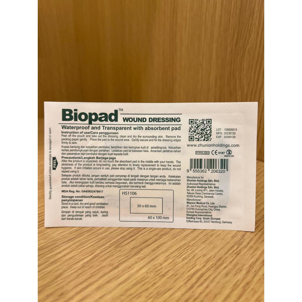 BIOPAD WOUND DRESSING 6X10CM | Shopee Malaysia