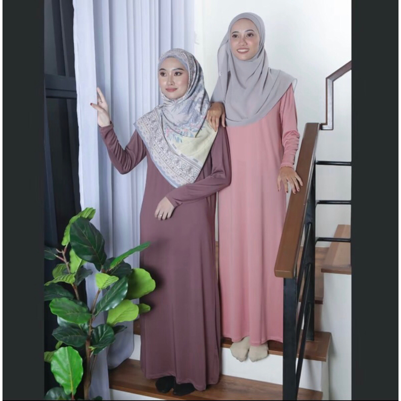 Inner Dress Jubah Labuh Panjang Kain Sejuk Freesize | Shopee Malaysia