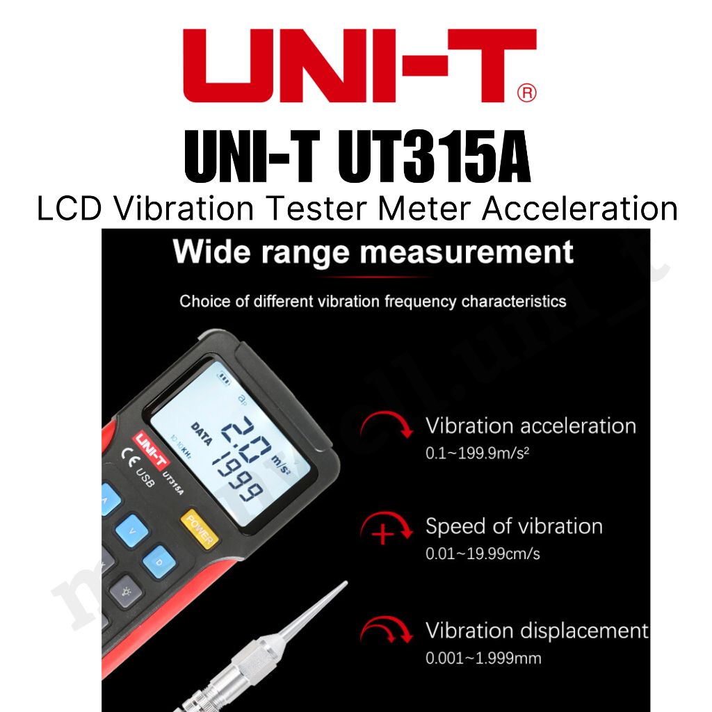 UNI-T UT315A / UT312A LCD Vibration Tester Meter Acceleration | Shopee ...