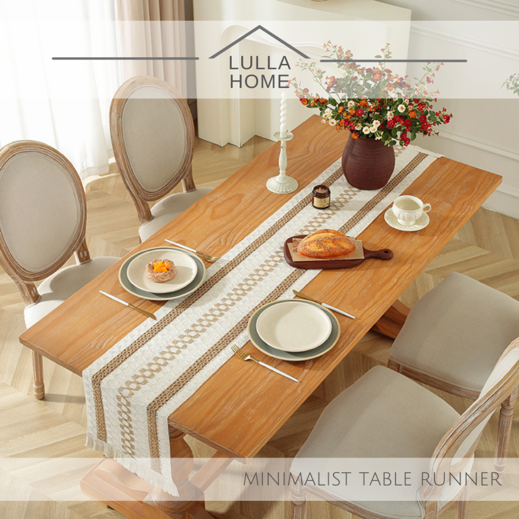 LullaHome Minimalist Table Runner Muji Nordic Linen Table Cloth Long ...