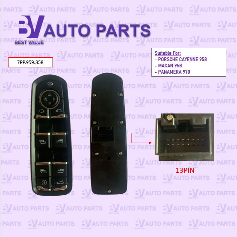 BRAND NEW PORSCHE POWER WINDOW MAIN SWITCH (7PP.959.858) FOR PORSCHE ...