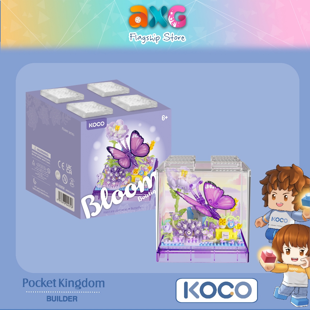 KOCO Insect and Plant Butterfly With Case Micro Mini Building Brick Set (471 Pcs) KC03058 ...