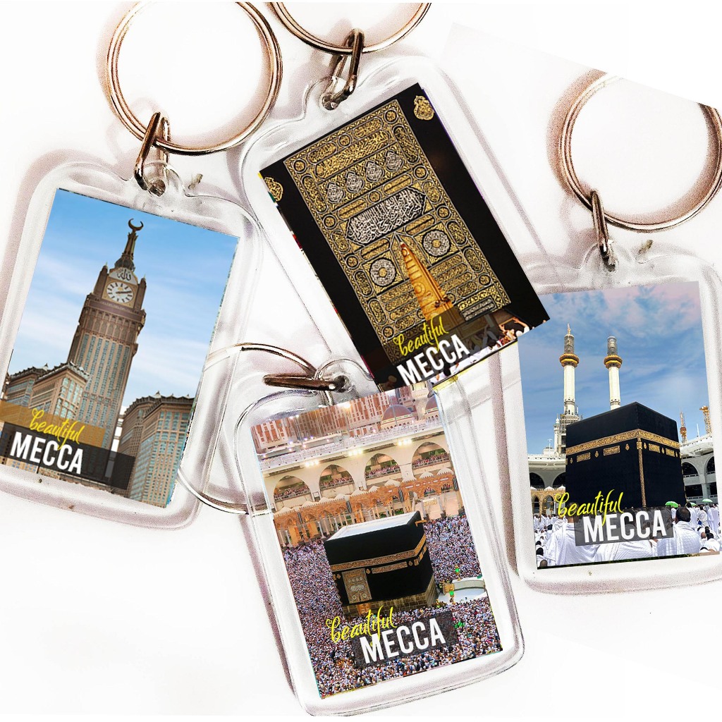 Keychain Mecca Kaabah Umrah Haji Mekah Souvenir 50mm x 35 mm | Shopee ...