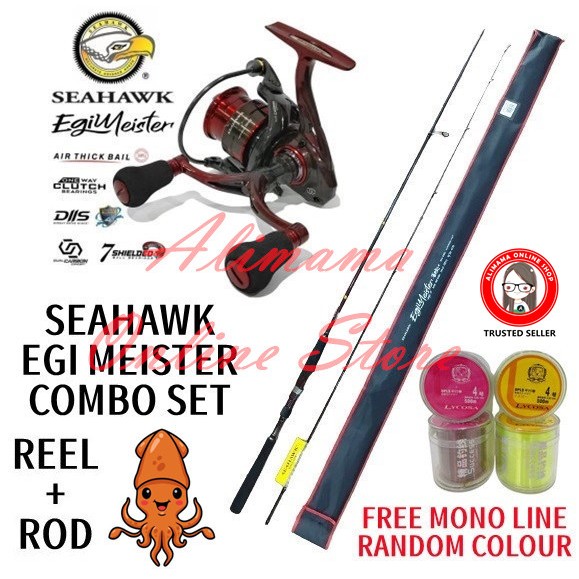 2024 SEAHAWK EGI MEISTER COMBO SET EGING ROD SET EGING REEL EGING ROD FISIHING SET CANDAT SOTONG ...