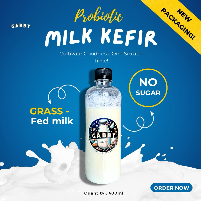 (Muslim made) PROBIOTIC GRASS FED KEFIR MILK by GABBY 400ml | Shopee ...