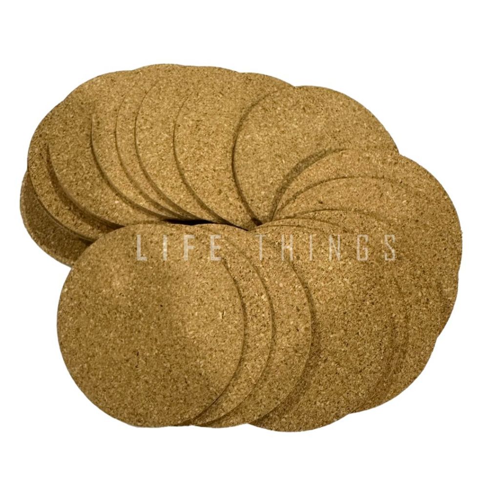 [4pcs/1pc] Drink Cup Mug Coaster, cork, Alas gelas, gabus, 9 cm ...