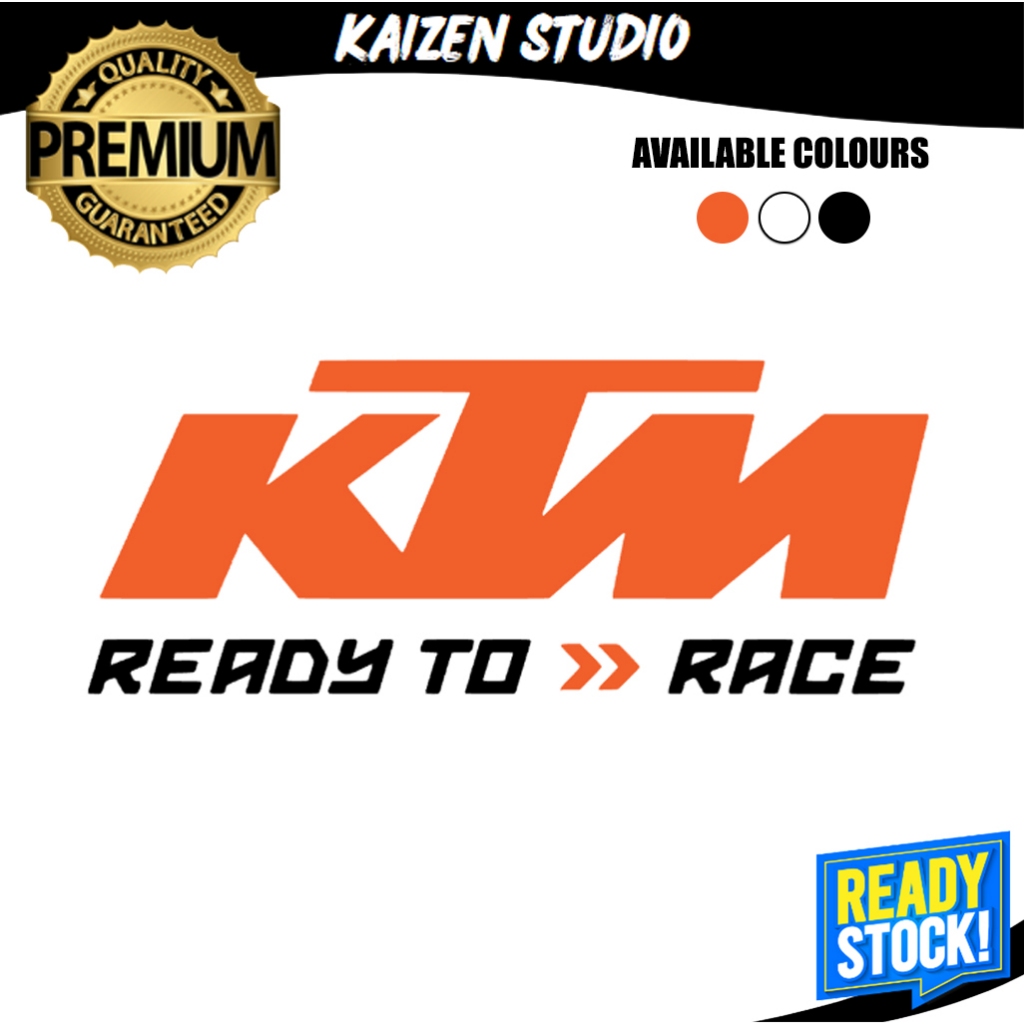 KAIZEN STUDIO KTM Ready To Race Bike Motor Cutting Vinyl Sticker ...