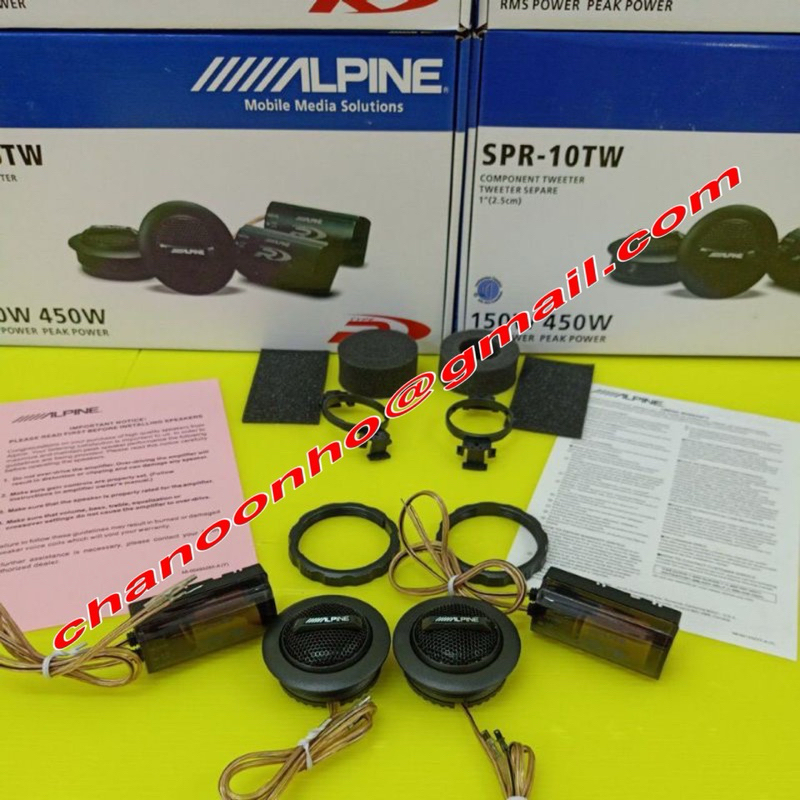 ALPINE TWEETER SPR-10TW 150 WARTT RMS POWER Type-R Silk Component Dome ...