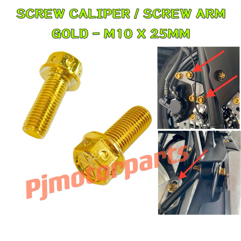 ( M10 X 25MM ) Y16 Y15 LC135 SRL NVX NMAX EGO AVANTIZ SOLARIZ GOLD ...