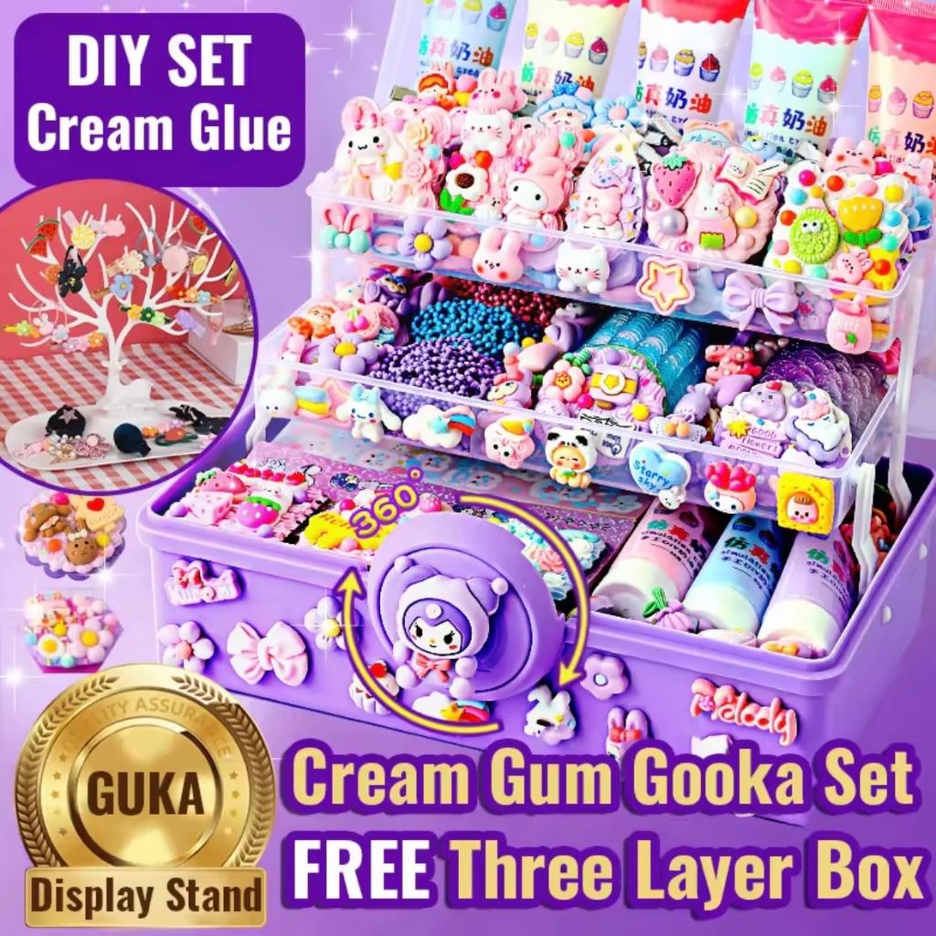 Guka Keychain Set 1008Pcs DIY toys for Kids Girl Kids Toys Cream Glue ...