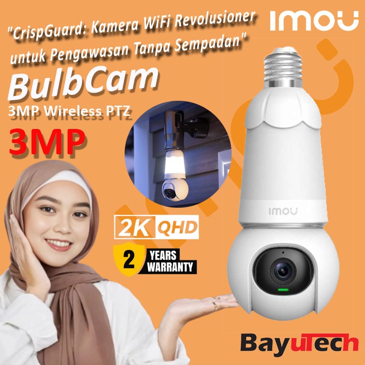 Imou PTZ Bulb Cam Light Bulb Camera 3MP 2K 360 Turning Color Night ...