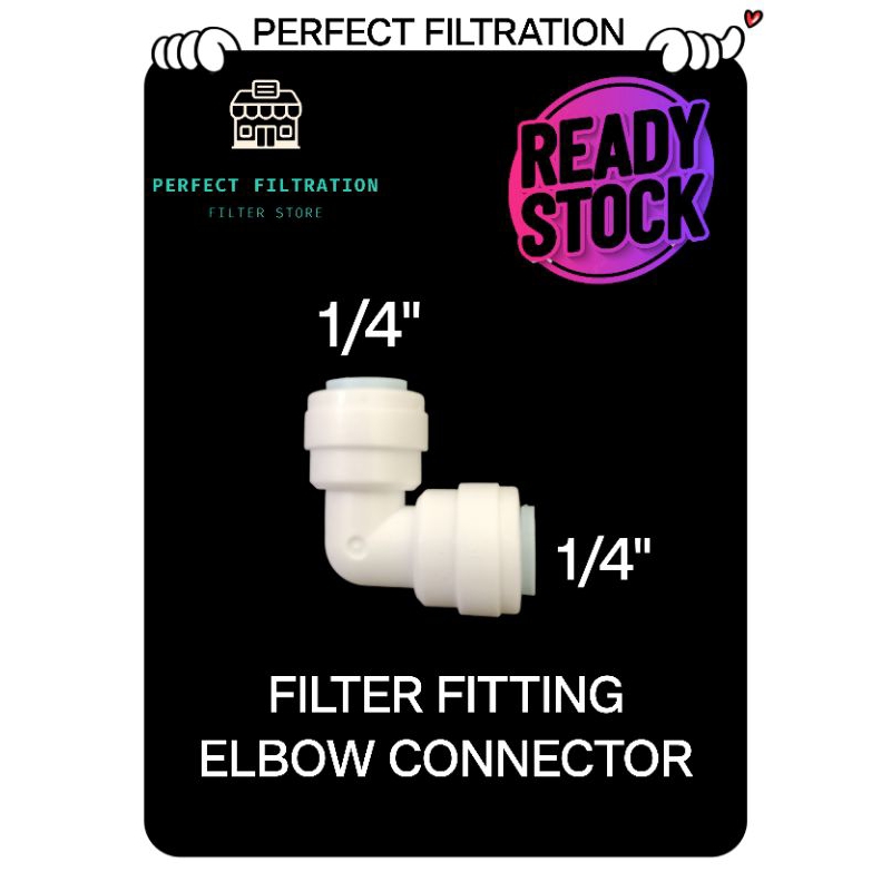 01/4" Water Filter Fitting, Elbow Connector, Quick Connector, Coway ...