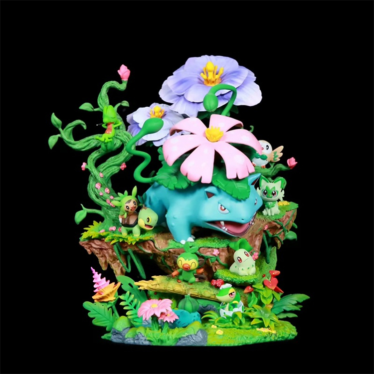 Pokemon Grass Starter 33cm PVC Figure Venusaur Chikorita Turtwig Rowlet ...