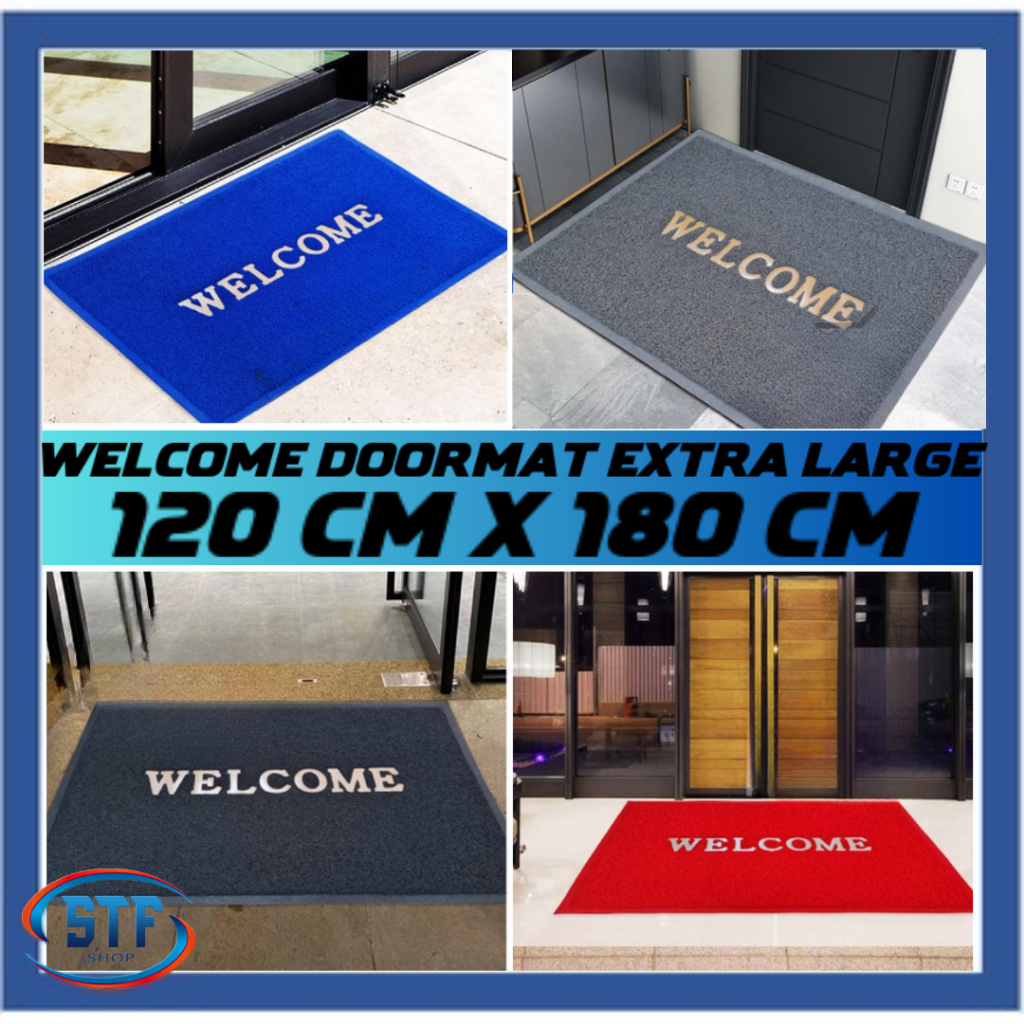 WELCOME Door Mat Extra Large 120 CM X 180 CM Anti Slip Lapik Alas Kaki ...