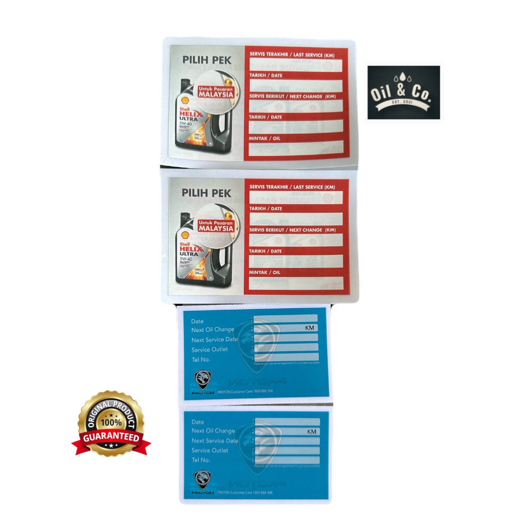 Proton Mileage Sticker/Shell Mileage Sticker/KM Sticker/Service Sticker ...