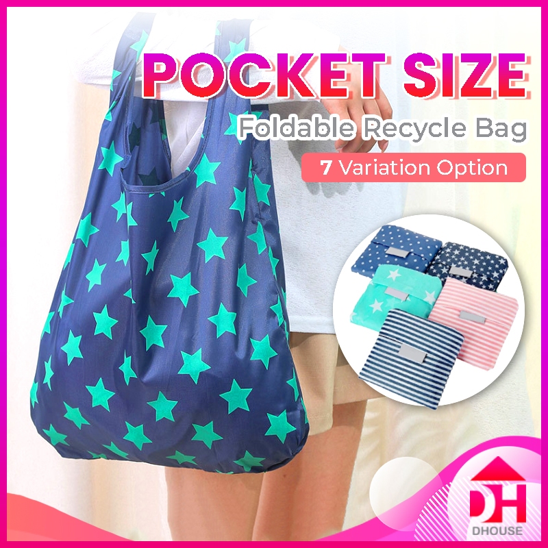 Foldable Nylon Recycle Bag Durable Shopping Handbag Waterproof Grocery ...